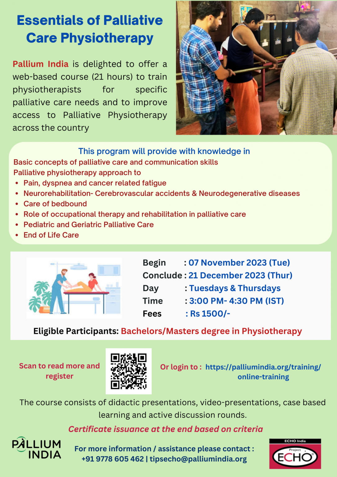 Essentials of Palliative Care Physiotherapy (Online Course) - Pallium ...