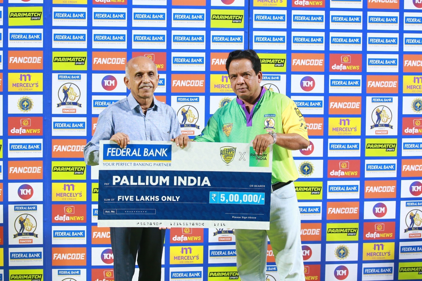 Kerala Cricket League team, Alleppey Ripples, supports Pallium India ...